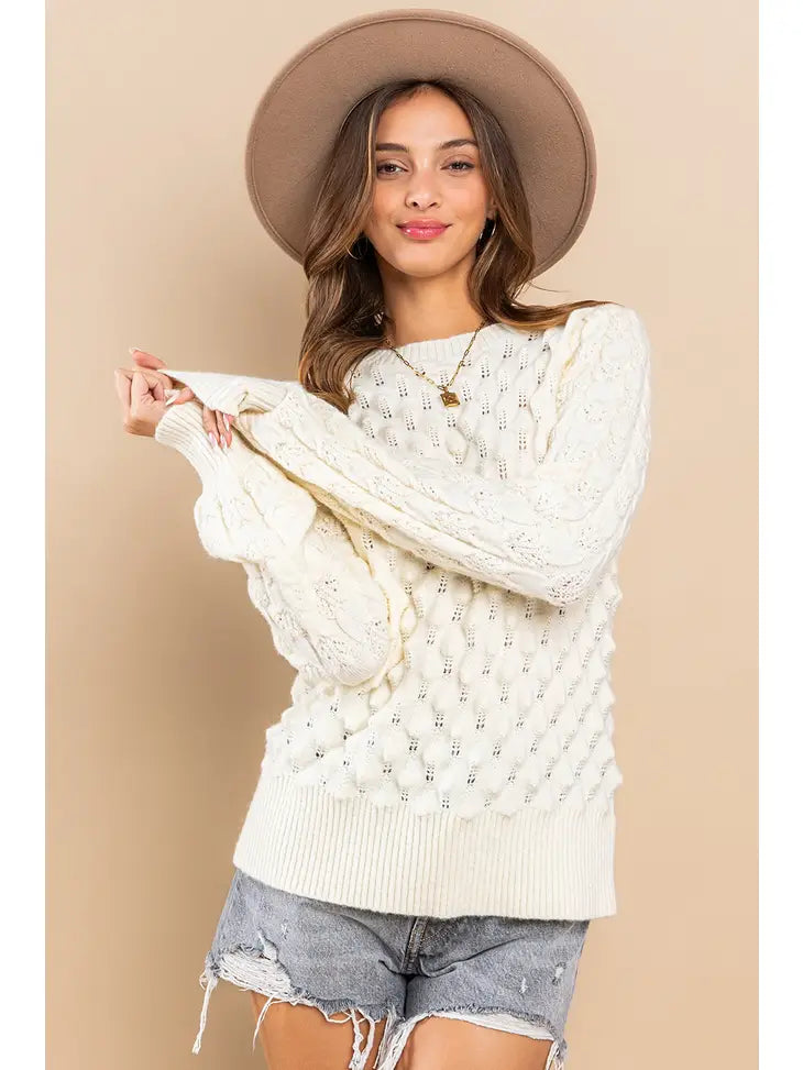 Two Tone Textured Sweater – Posh & Pixie salon and boutique online store